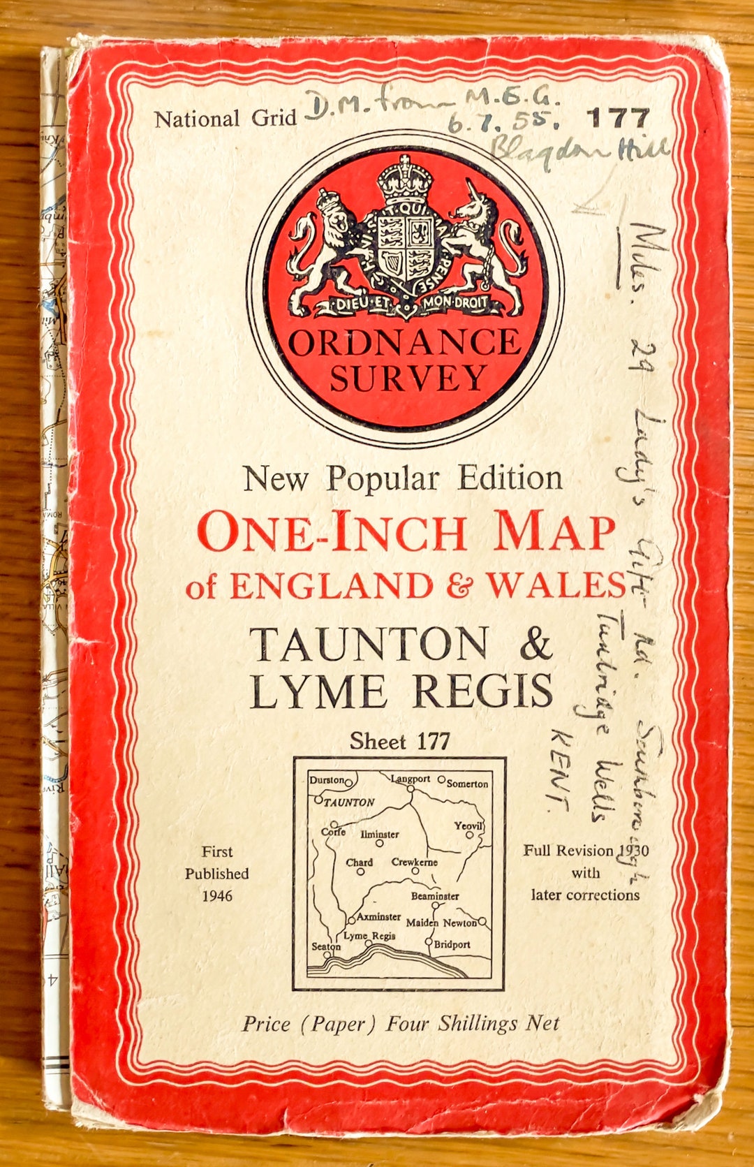 Ordnance Survey 1931 One Inch Map - Taunton & Lyme Regis - 177 - Etsy