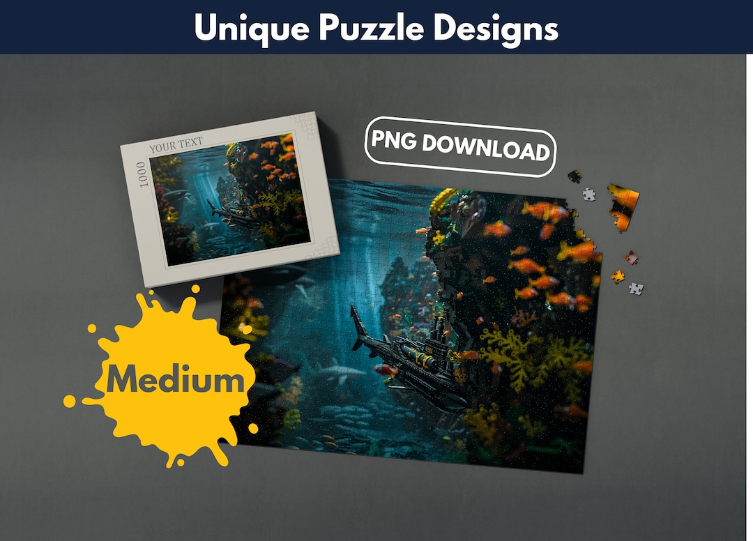 Undersea Submarine Puzzle Printable Wrap Gift for Jigsaw Lovers ...