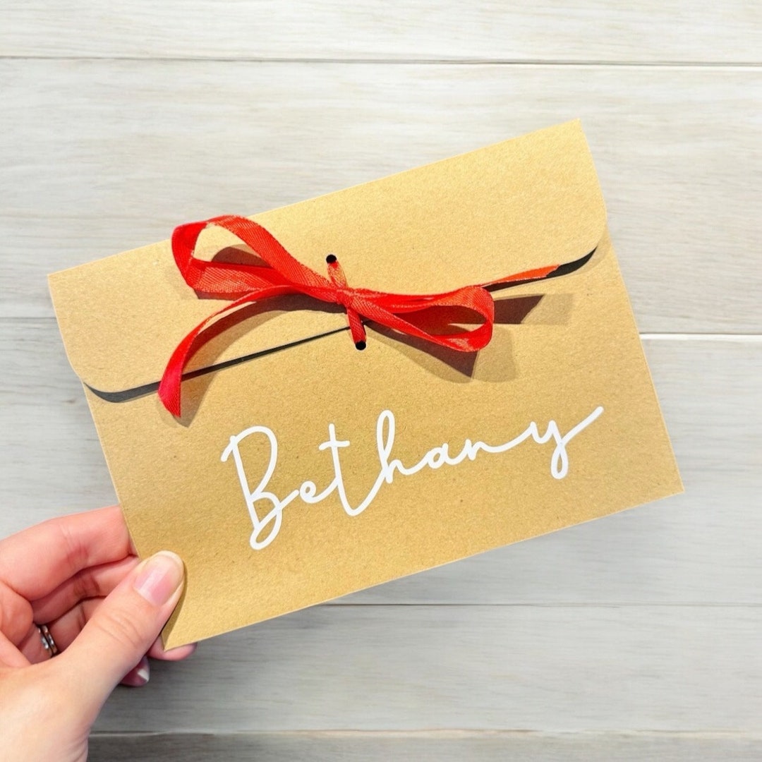 Personalised Gift Envelope With Ribbon, Voucher Envelope, Birthday ...