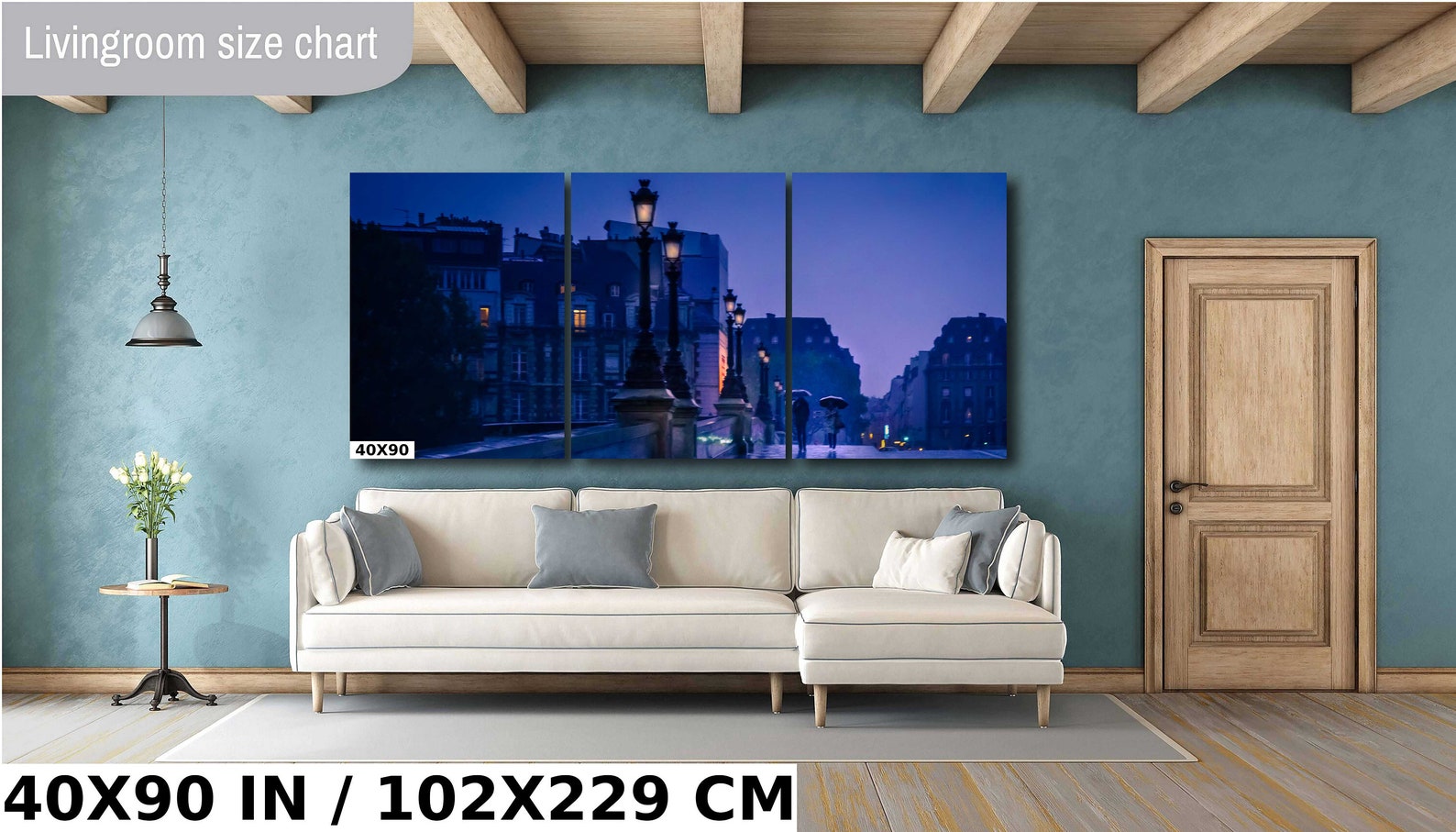 Paris in the Rain Color Night Photography Canvas Metal Acrylic Print ...