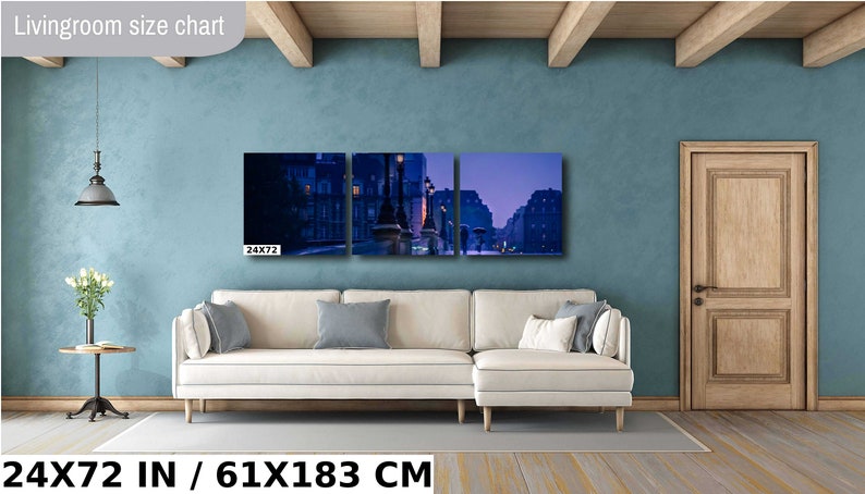 Paris in the Rain Color Night Photography Canvas Metal Acrylic Print ...