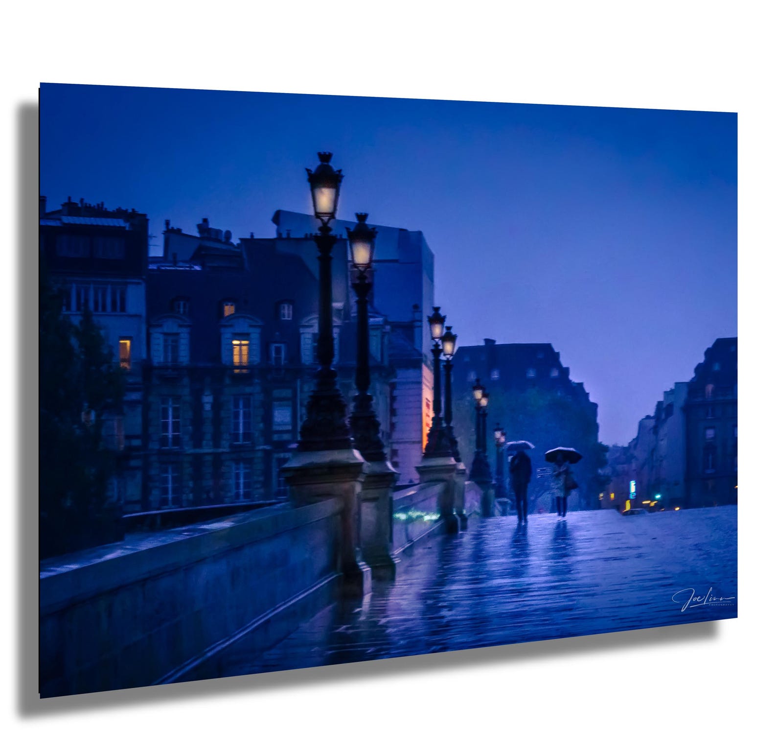 Paris in the Rain Color Night Photography Canvas Metal Acrylic Print ...