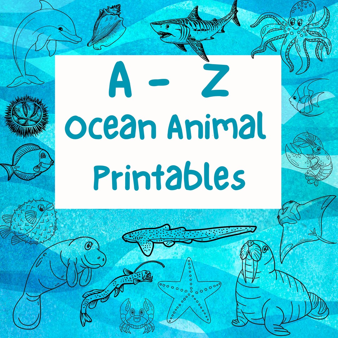 A-Z Ocean Animal Printables Alphabet Practice - Etsy