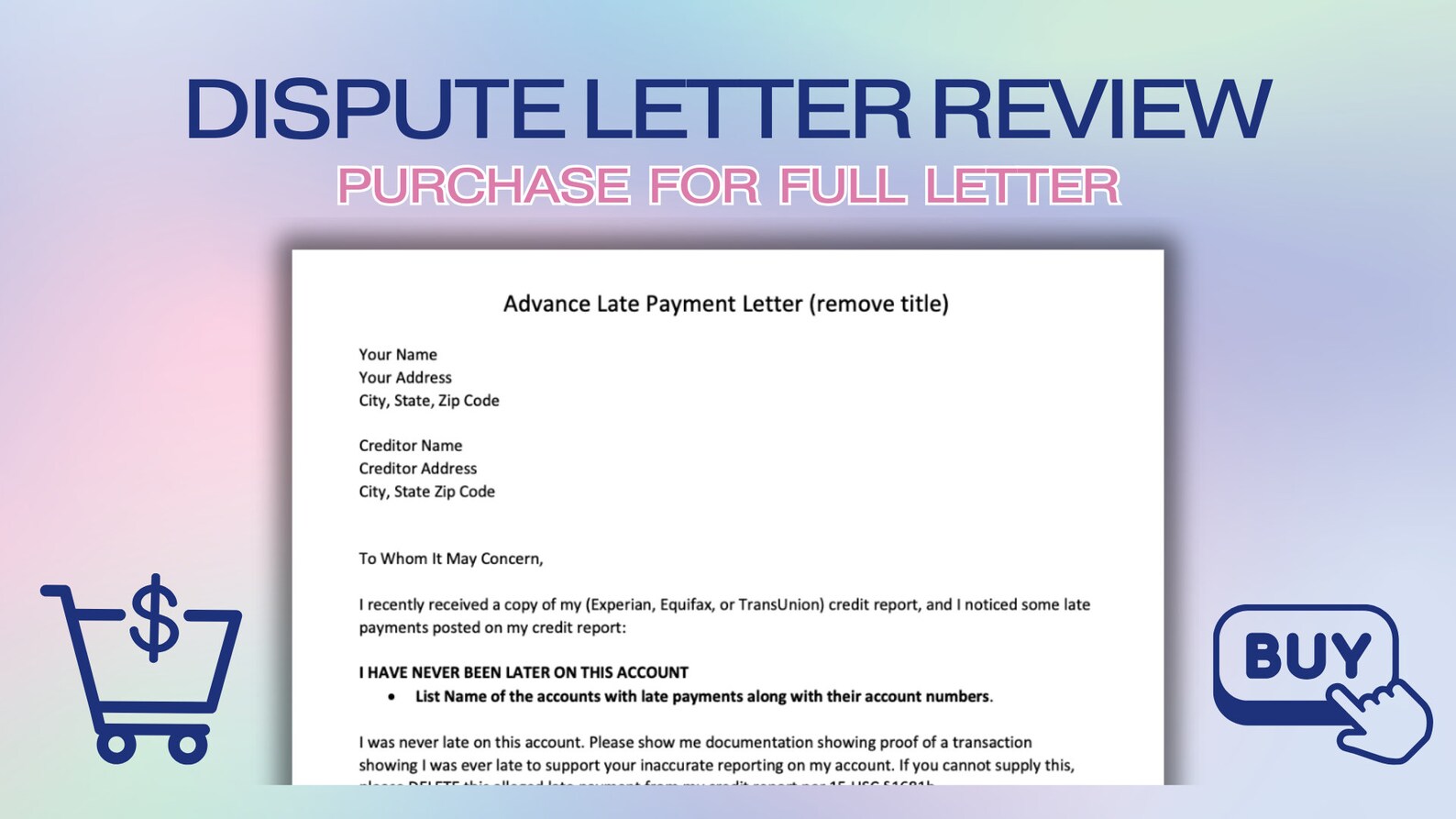 ADVANCE LATE PAYMENT Removal - Etsy