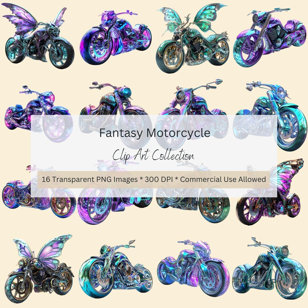 Fantasy Motorcycle Clipart. Motorcycles. Watercolour. Motorbikes ...