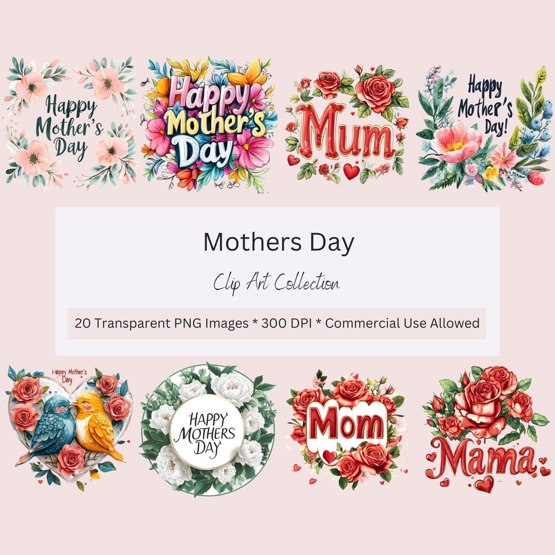 Mothers Day Clip Art. Mothering Sunday. Mum. Mom. Transparent Images ...