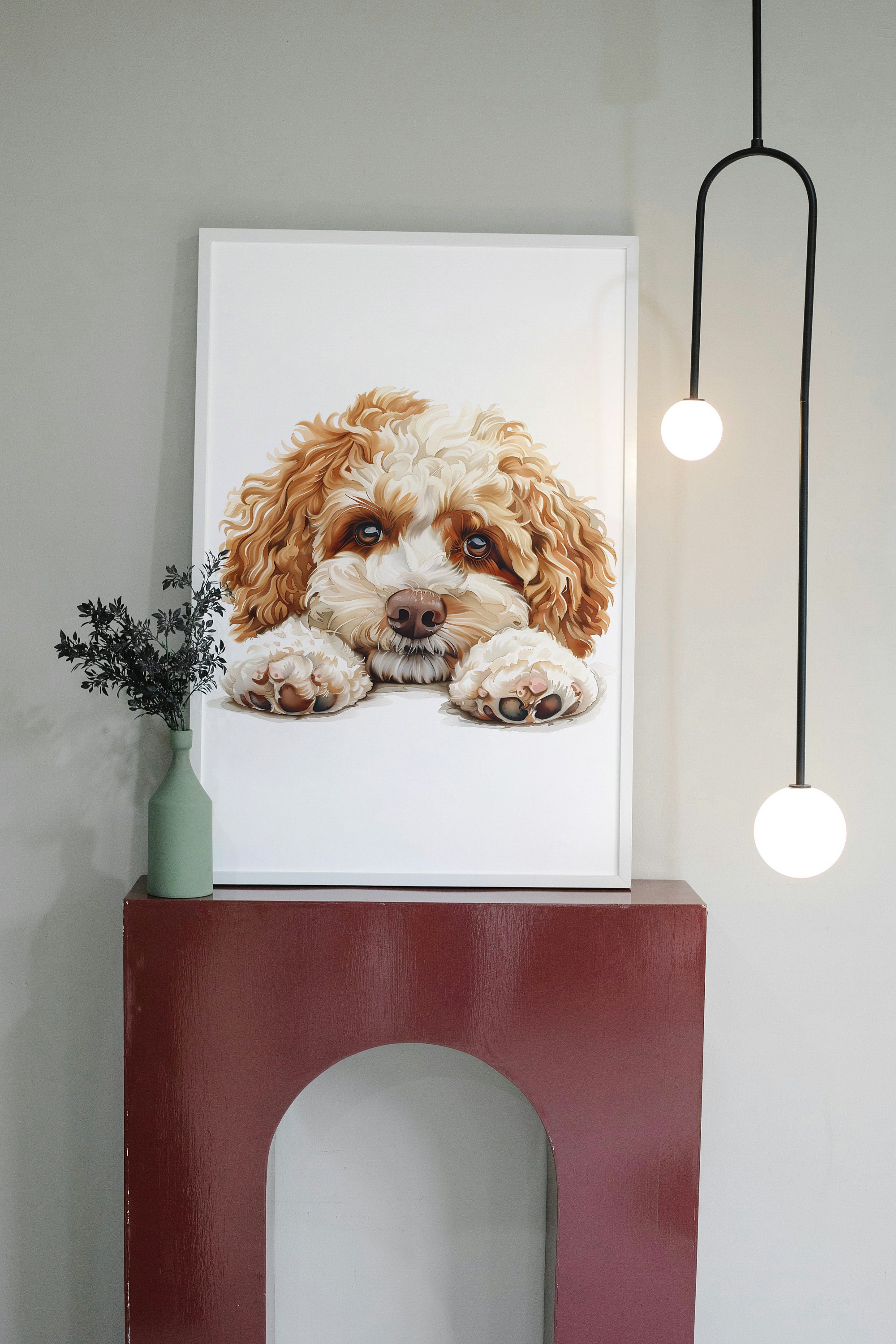 Sleepy Cavachon Clip Art. Watercolour. High Resolution Images ...