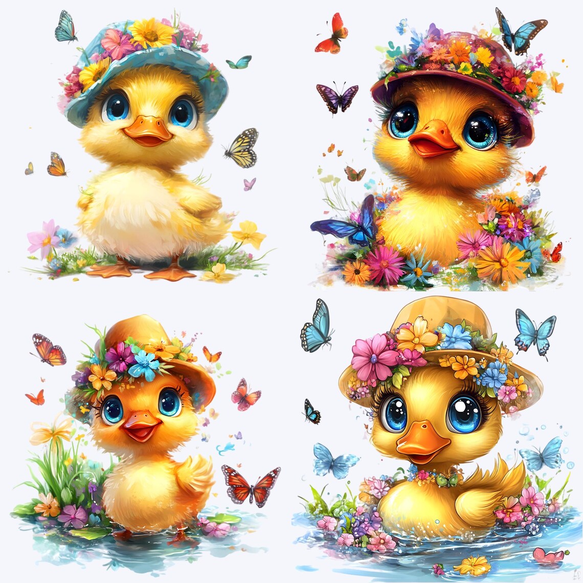Bird and Butterfly Clipart, Watercolor Style (digital Download) - Etsy