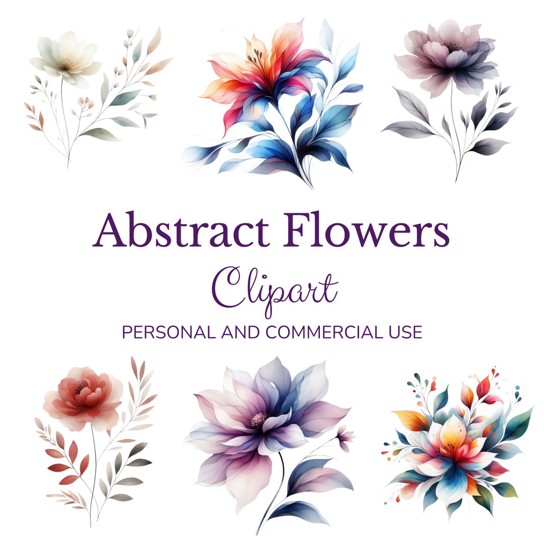 Abstract Flower Clip Art. 58 Digital Images. Instant Download - Etsy