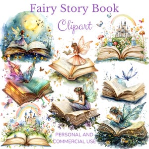 Fairy Story Book Clipart. Watercolour. Book Lovers. Fairy Stories ...