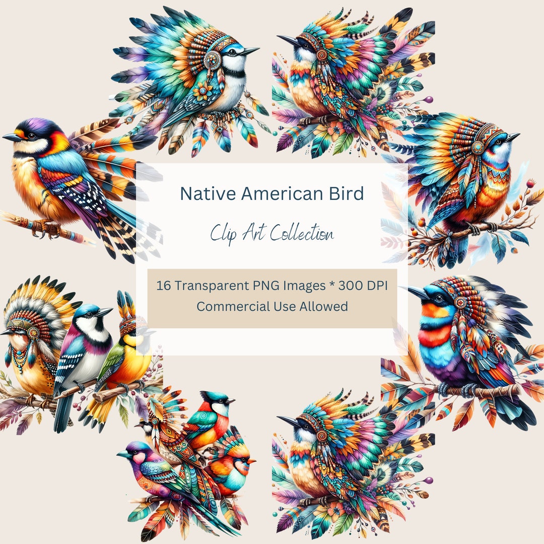 Native American Bird Clipart. Cards. Sublimation. Transparent Image ...