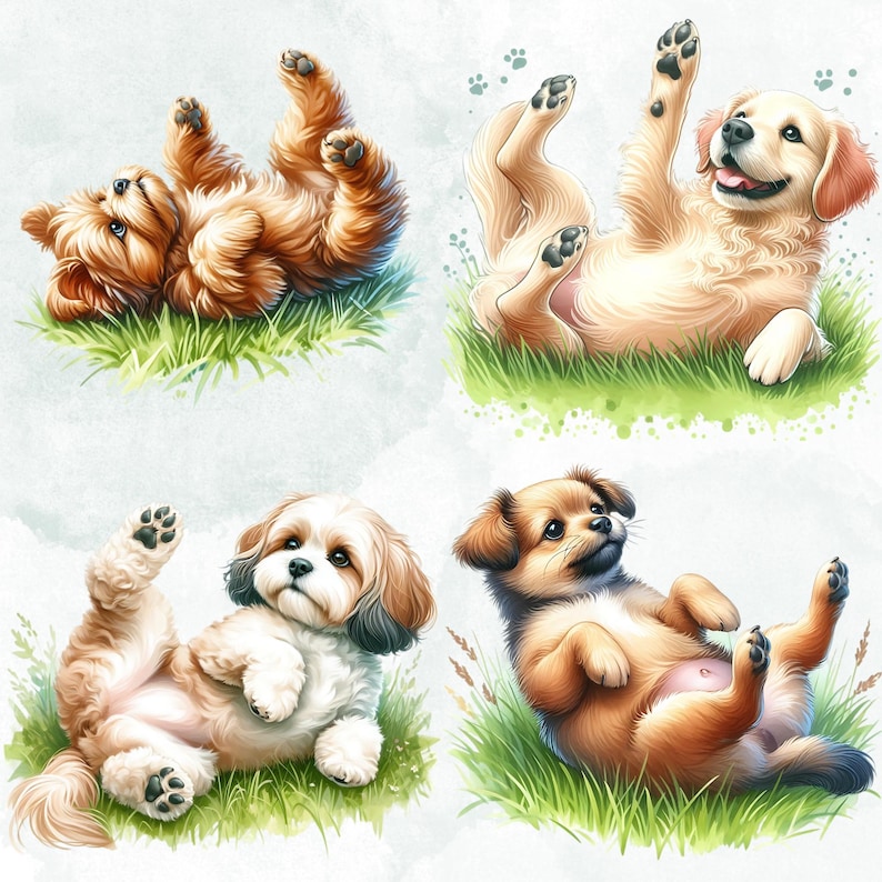 Rolling Rolling Rolling Clip Art. Dogs.watercolour. Transparent Images ...