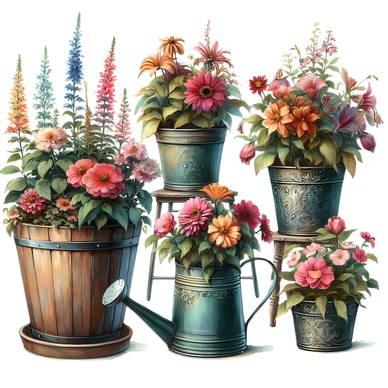 Flower Planter Clipart. High Quality Images, Didital Download ...