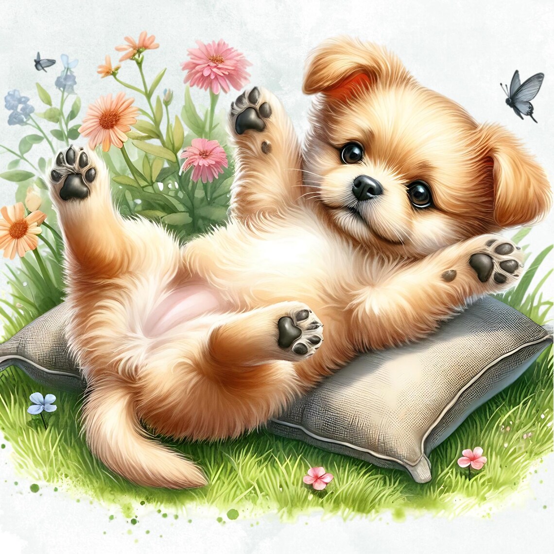 Rolling Rolling Rolling Clip Art. Dogs.watercolour. Transparent Images ...