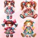 Patchwork Doll Clip Art. Toys. Transparent Image. Commercial Use. Craft ...