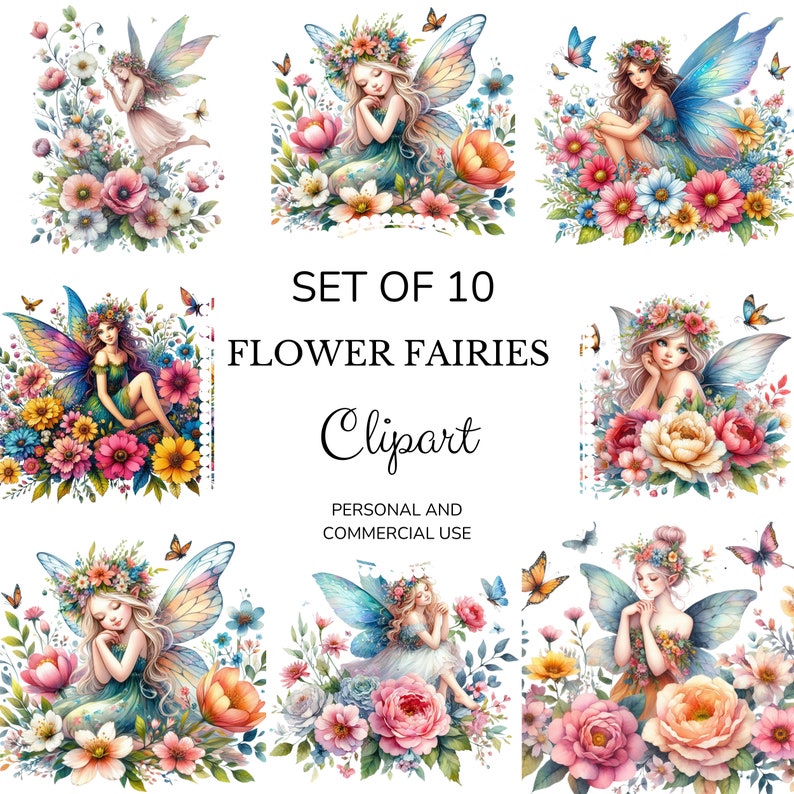 Flower Fairies Clip Art. Digital Download - Etsy