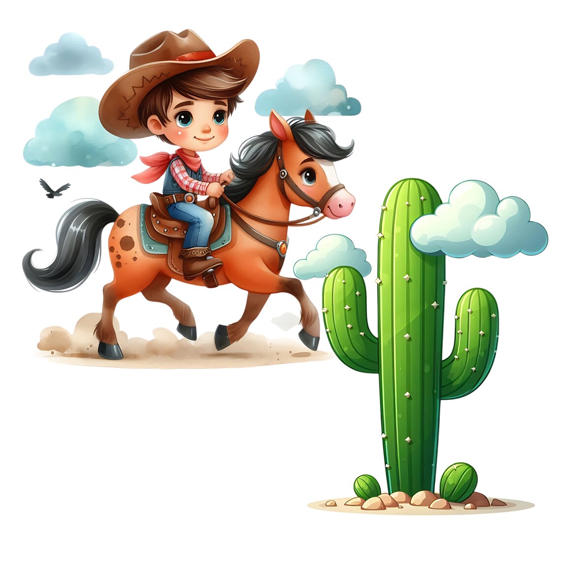 Cowboy and Cowgirl Clip Art. 15 High Quality Transparent Images ...