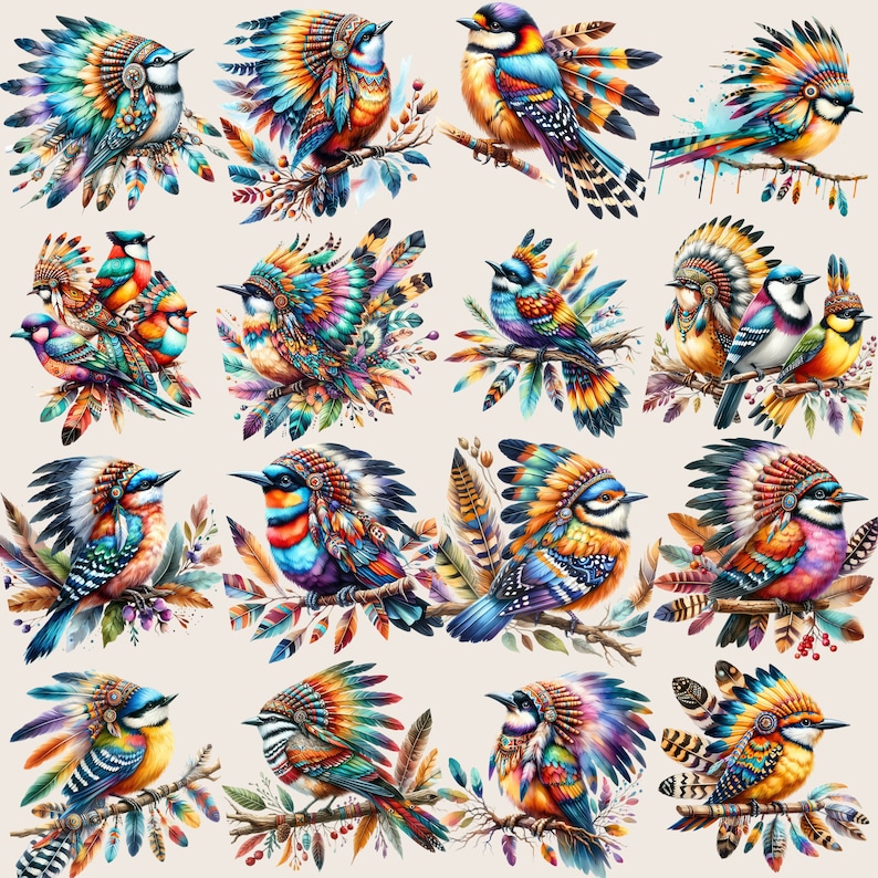 Native American Bird Clipart. Cards. Sublimation. Transparent Image ...