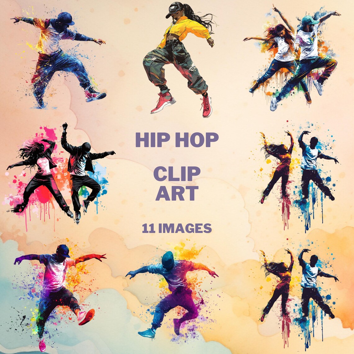 Hip Hop Dancer Clip Art. Watercolour. Transparent Image. Commercial Use ...