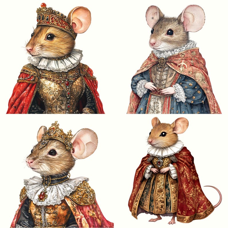 Tudor Mouse Clipart. Cute Mice. History. Watercolour. Commercial Use ...