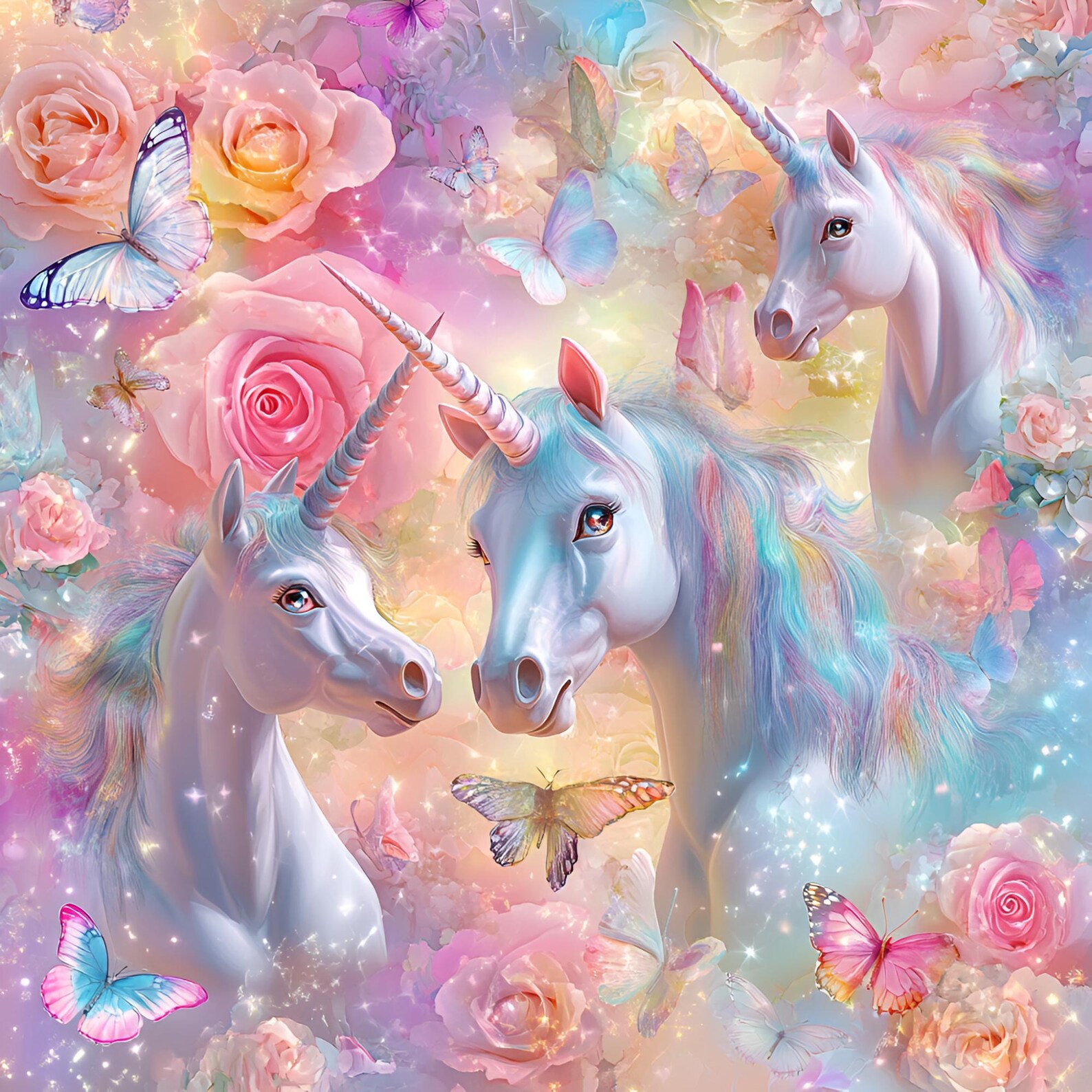 Mystical Unicorn Digital Paper: Watercolor Scrapbook Designs (digital ...