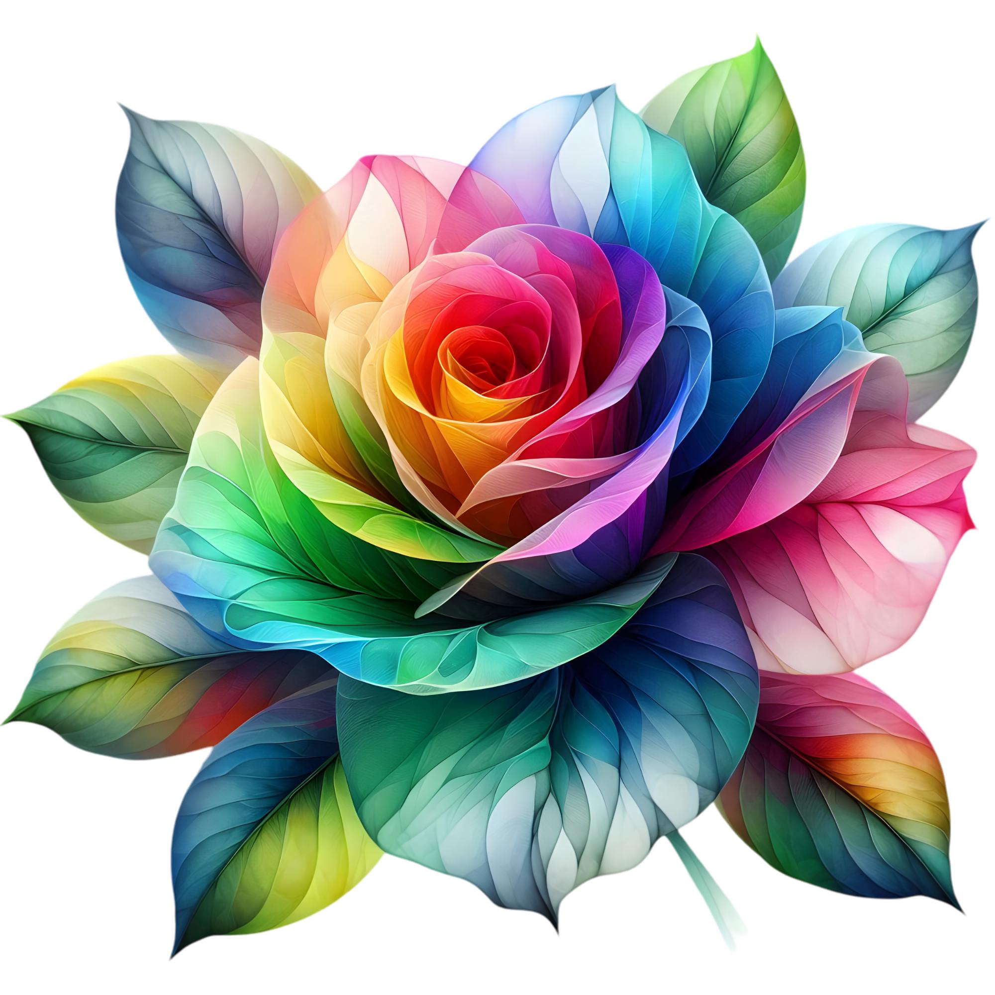 Rainbow Rose Clipart: 12 Watercolor Floral Images (digital Download) - Etsy