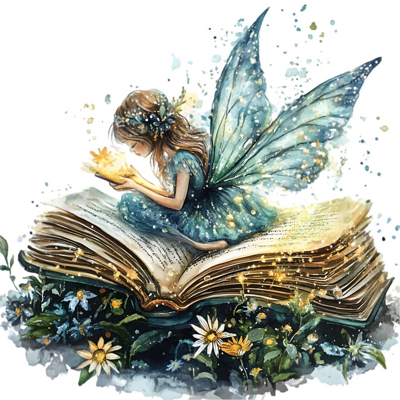 Fairy Tale Book Clipart: Watercolor Story Illustrations (digital ...