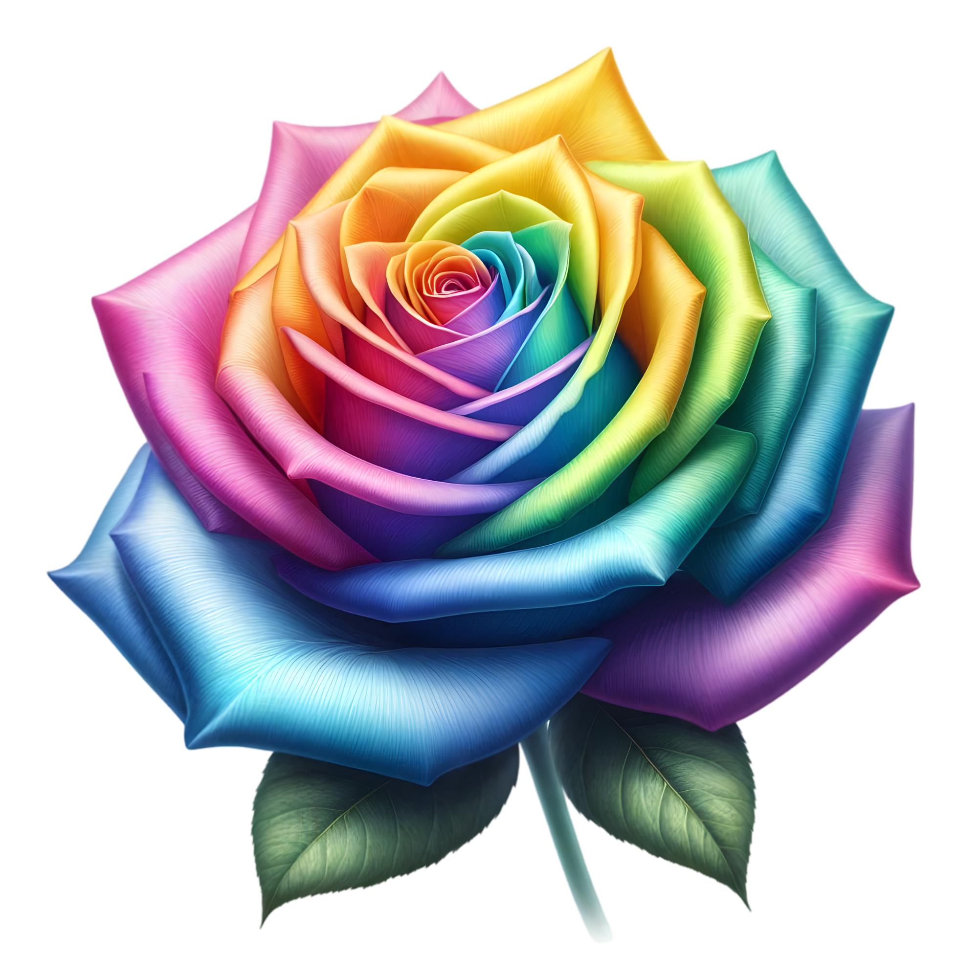 Rainbow Rose Clipart: 12 Watercolor Floral Images (digital Download) - Etsy