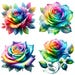 Rainbow Rose Clipart: 12 Watercolor Floral Images (digital Download) - Etsy