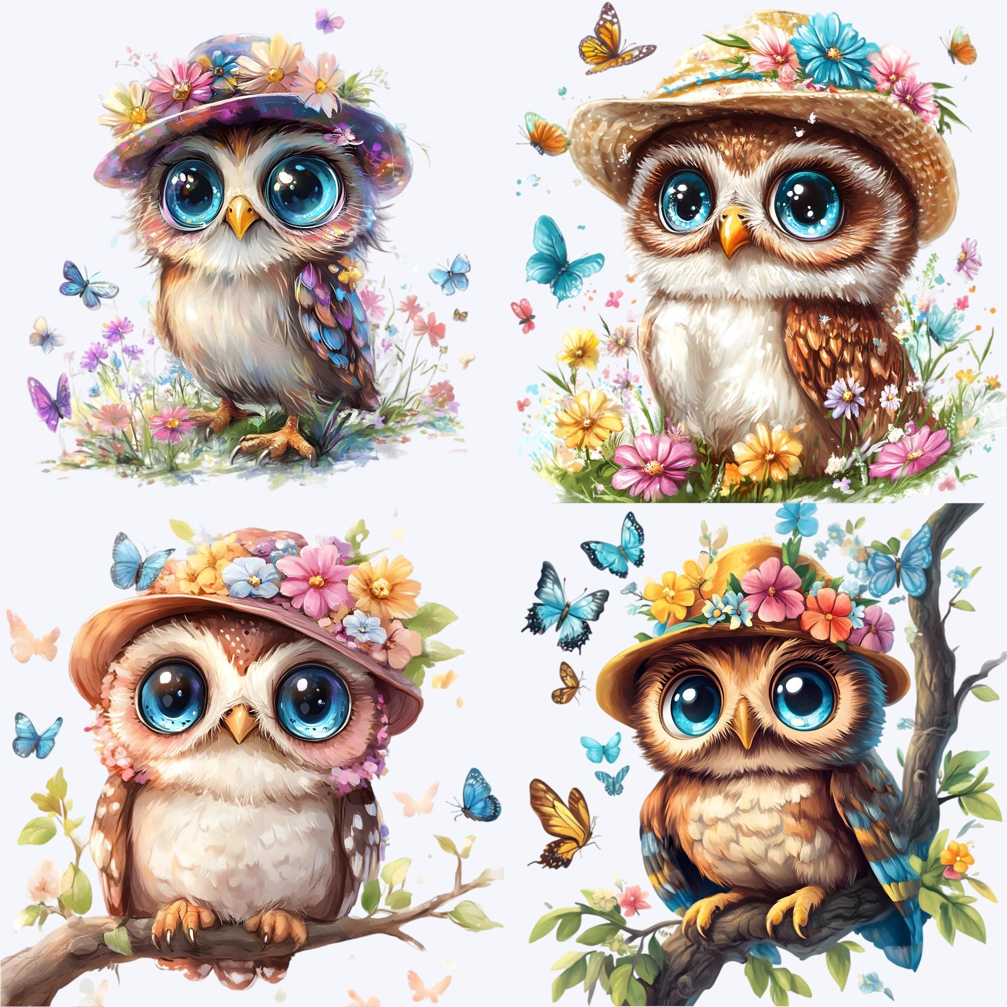 Bird and Butterfly Clipart. Cute Birds. Butterflies. Watercolour ...