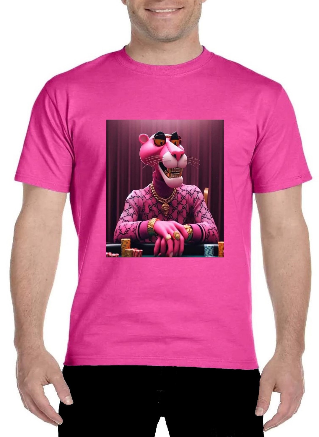 New pink PANTHER Bling Short Sleeve T-shirt - Etsy
