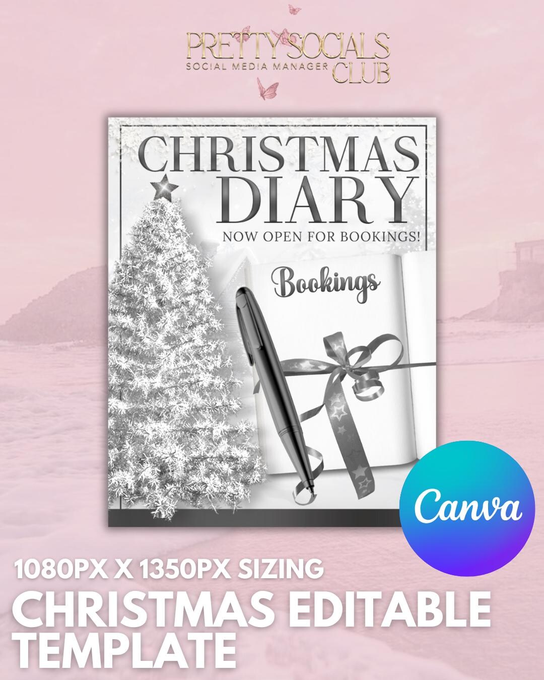 Christmas Instagram Diary Template | Editable Canva Social Media - Etsy