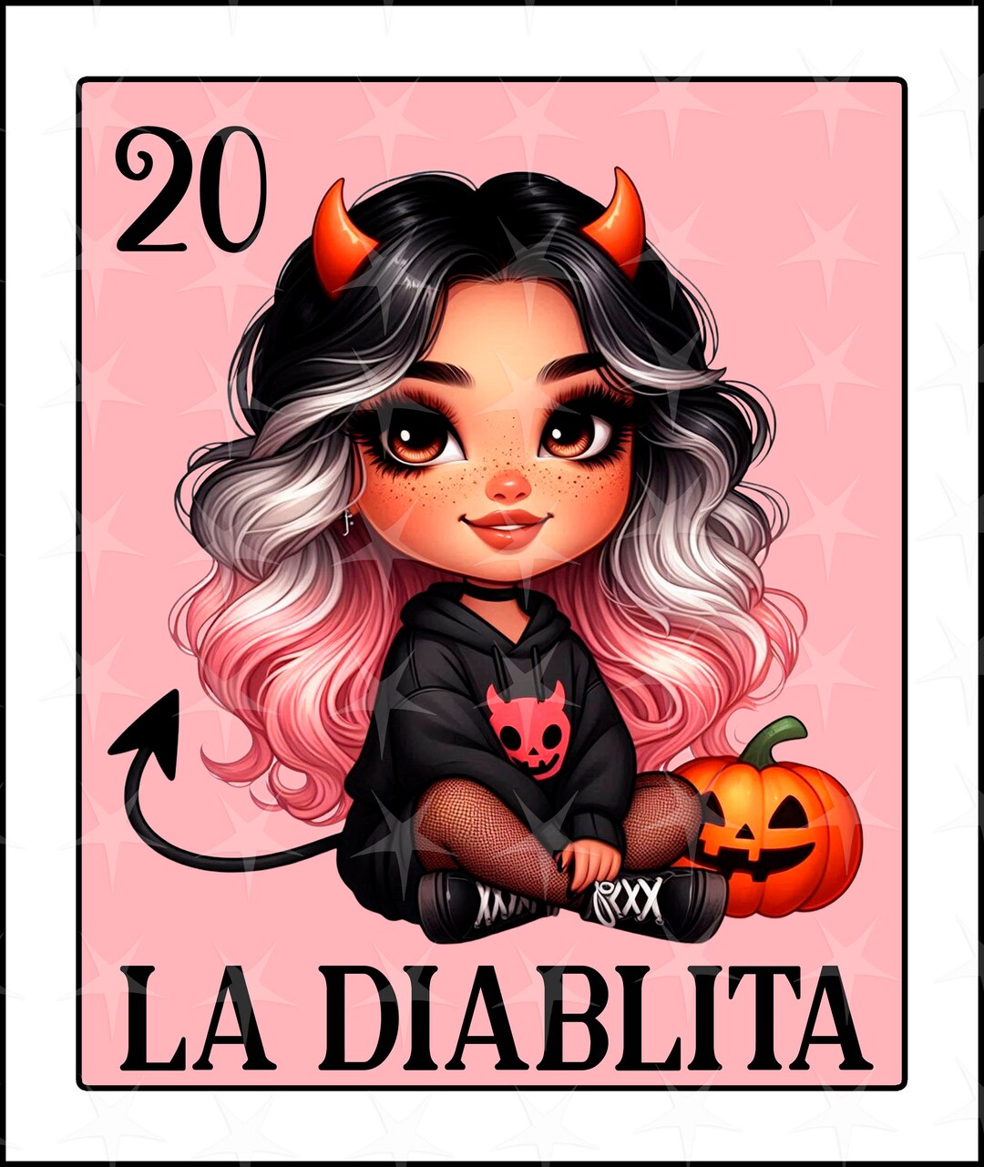 La Diablita Loteria Card Sublimation Design (PNG Digital Download ...