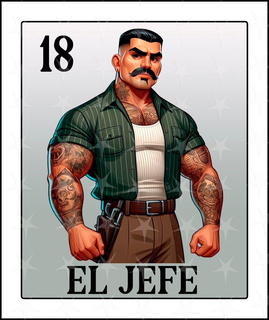 Loteria Card En Espanol, Sublimation Design, El Jefe Digital Design ...