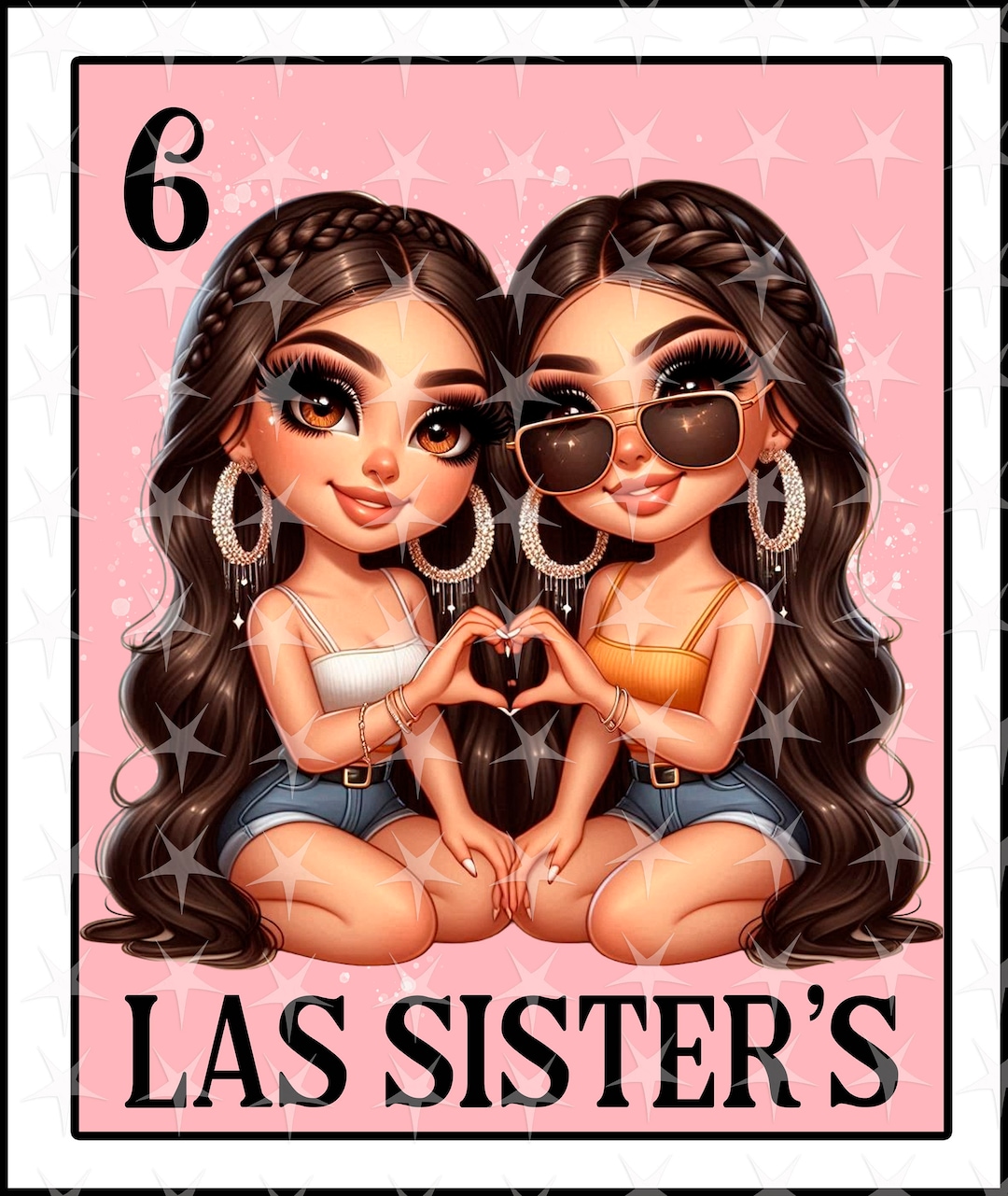 Las Sister's Loteria Card Sublimation Design (PNG Digital Download) - Etsy