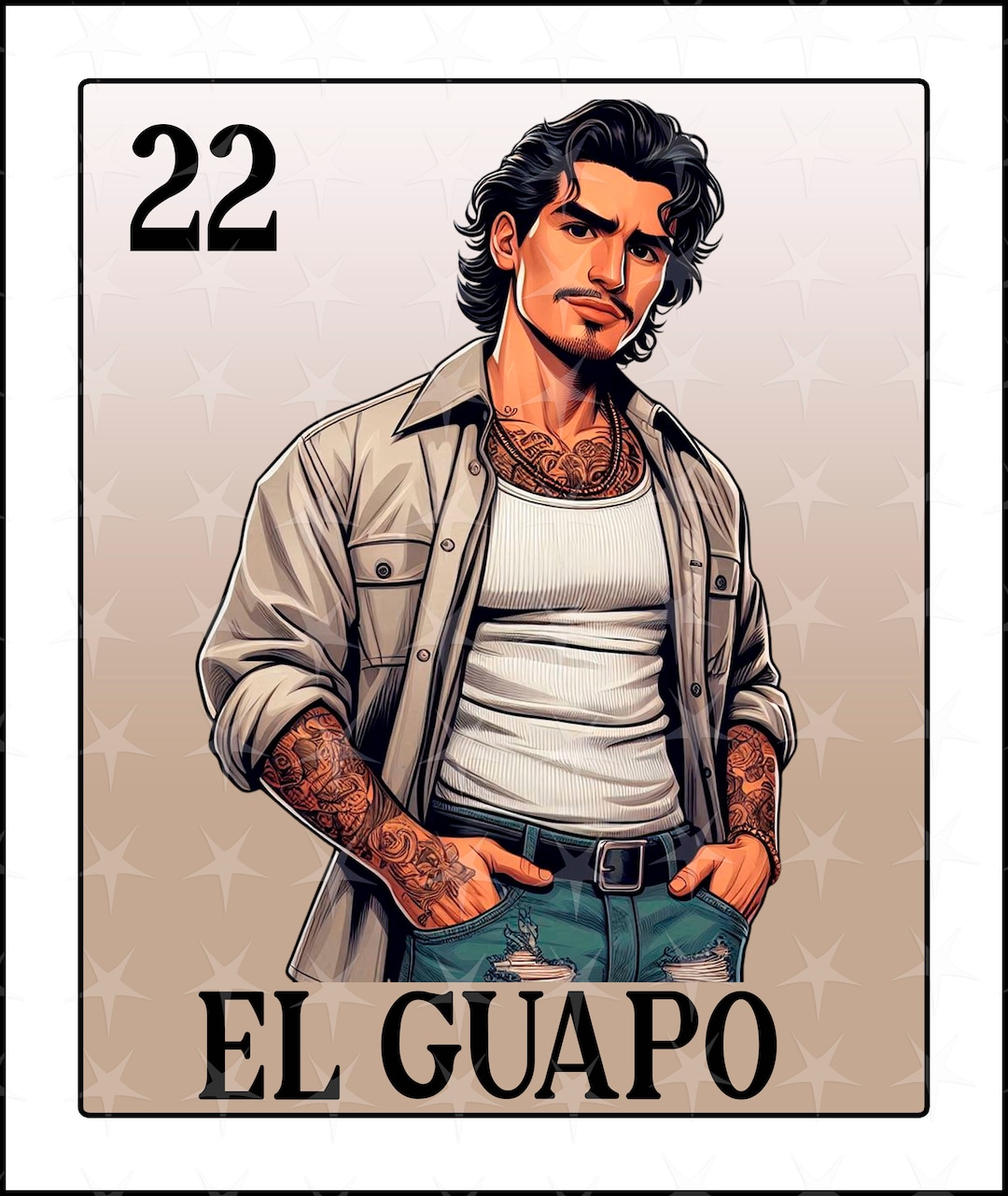 Loteria Card En Espanol, Sublimation Design, El Guapo Digital Design ...