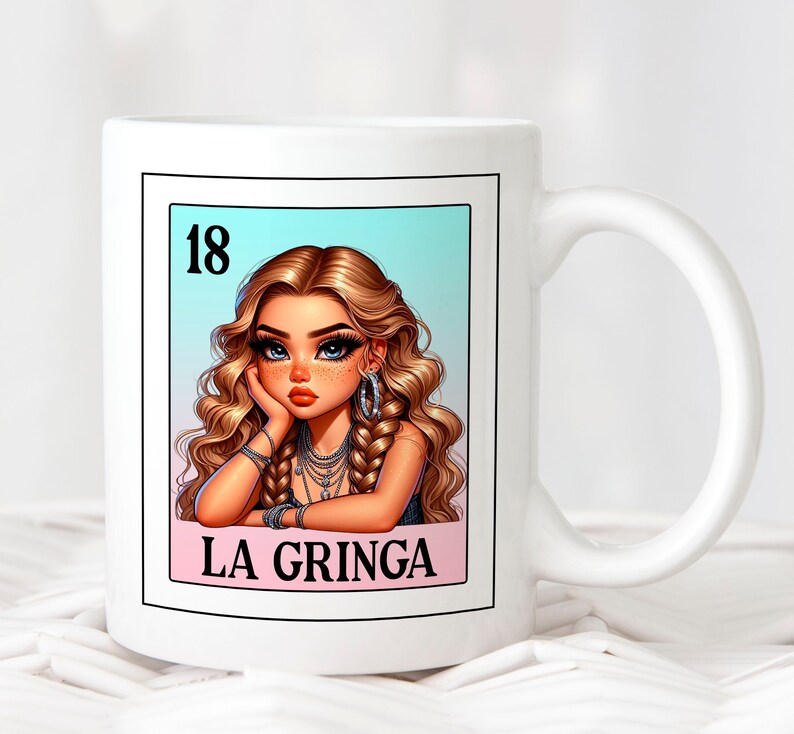 La Gringa Loteria Card: Chibi Girl Spanish Design (PNG Digital Download ...
