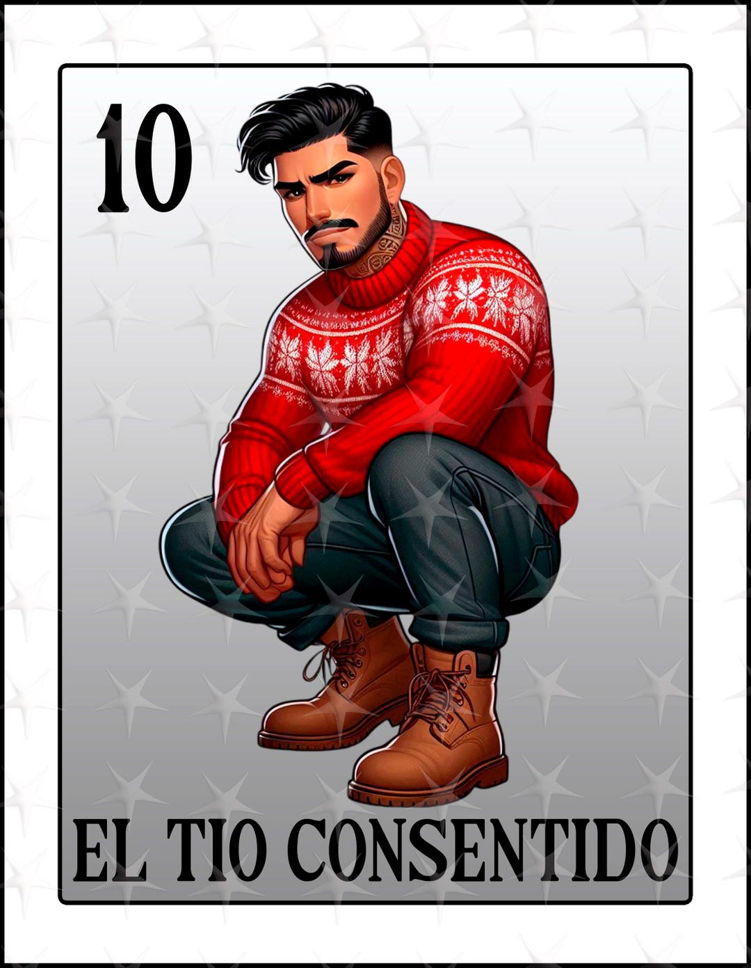 Loteria Card En Espanol, Sublimation Design, El Tio Consentido Loteria ...