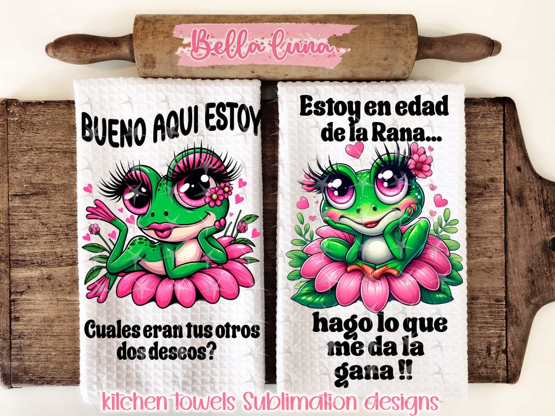 Cute Frog Kitchen Towel Sublimation Design, Kitchen Decor Digital Print ...