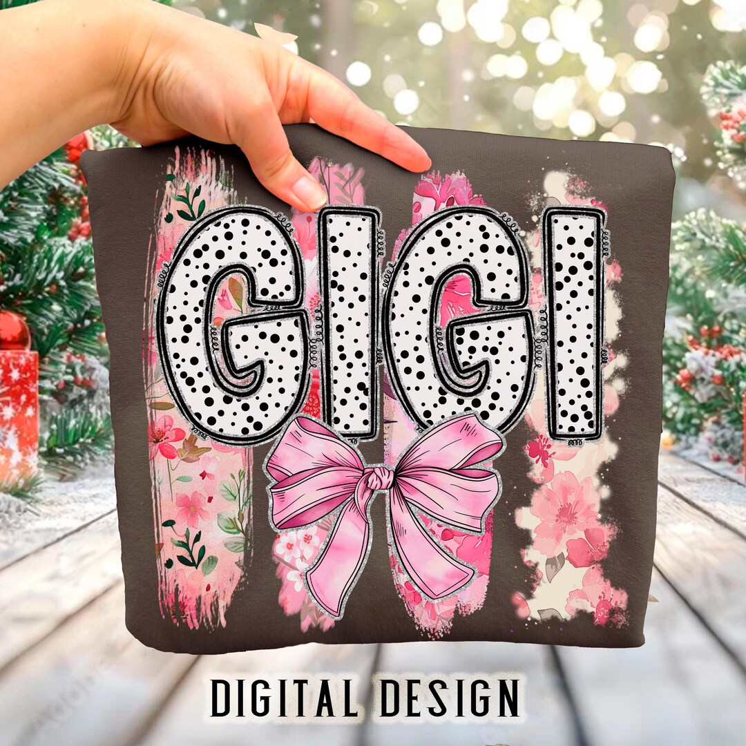 Gigi Floral Bow Sublimation Design: PNG Shirt Design (digital Download ...