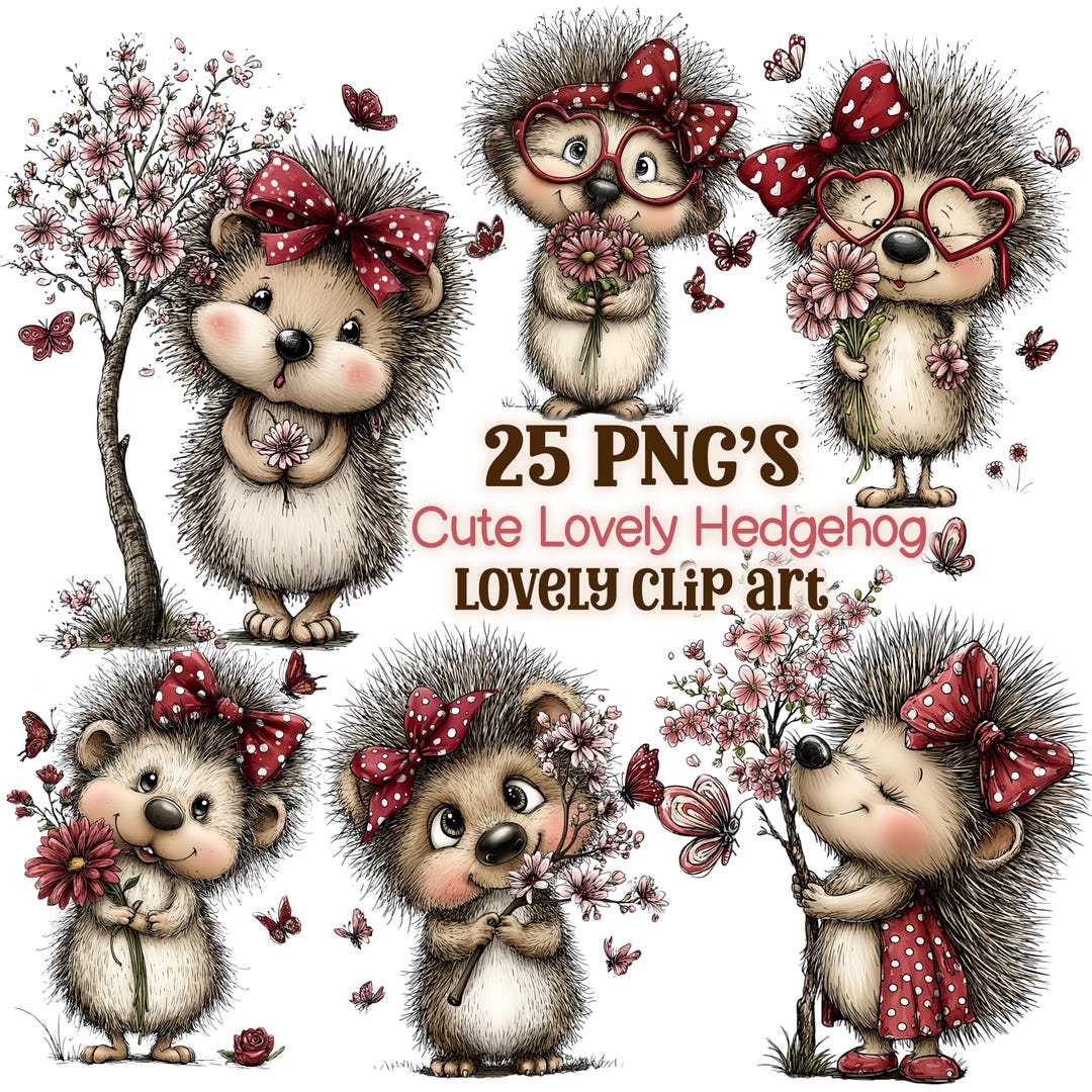 Hedgehog Clipart Watercolor Clipart, Cute Hedgehog Digital Art ...