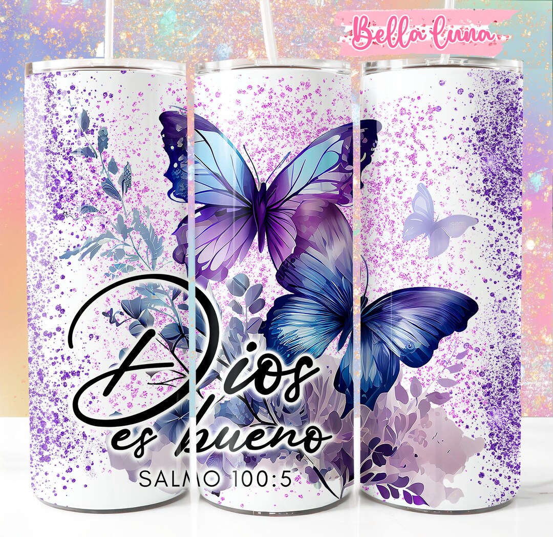 Spanish Bible 20oz Digital Wrap, Dios Es Bueno Digital Design, 20oz ...