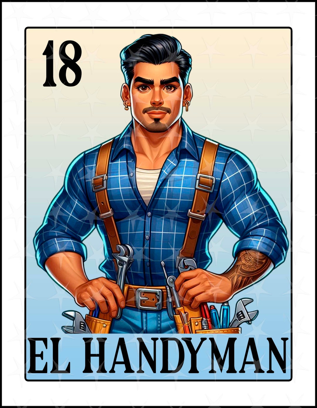 Loteria Card En Espanol, Sublimation Design, El Handyman Digital Card ...