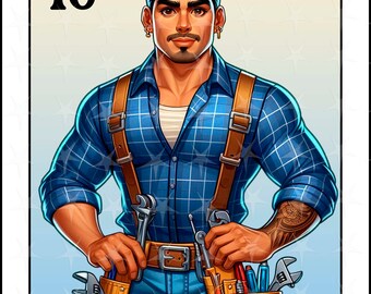 Loteria Card En Espanol, Sublimation Design, El Handyman Digital Card ...