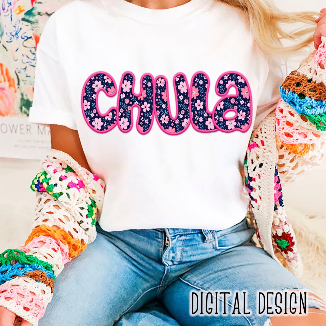 Faux Embroidery PNG Sublimation Design, Spanish Chula PNG File for ...