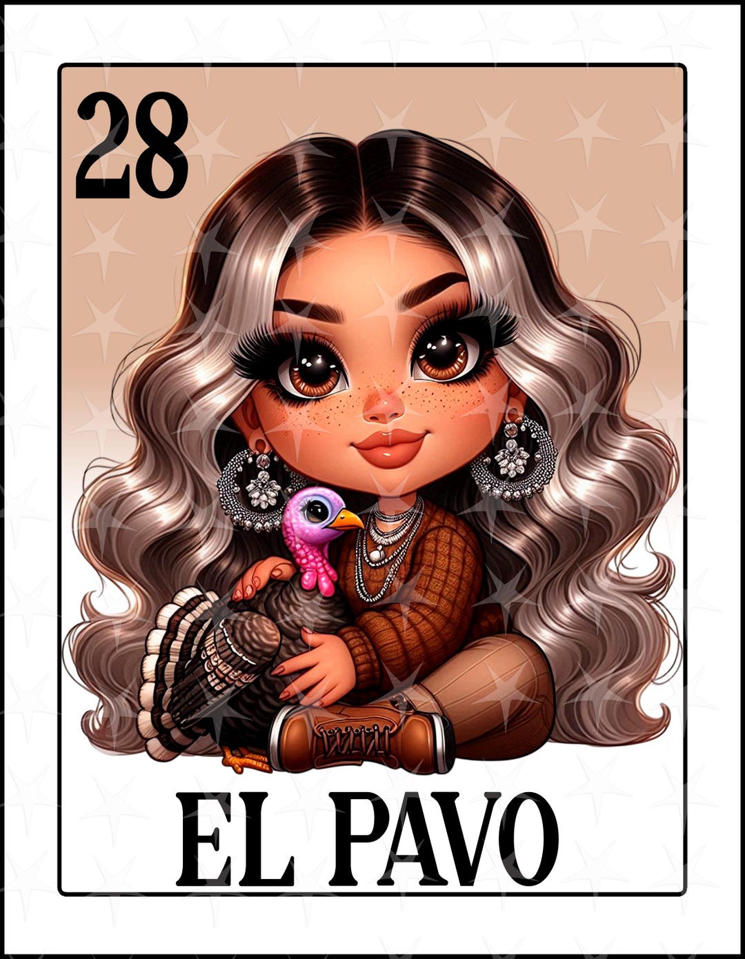 Loteria Card En Espanol, El Pavo Loteria Card, Cute Chibi Girl Png ...