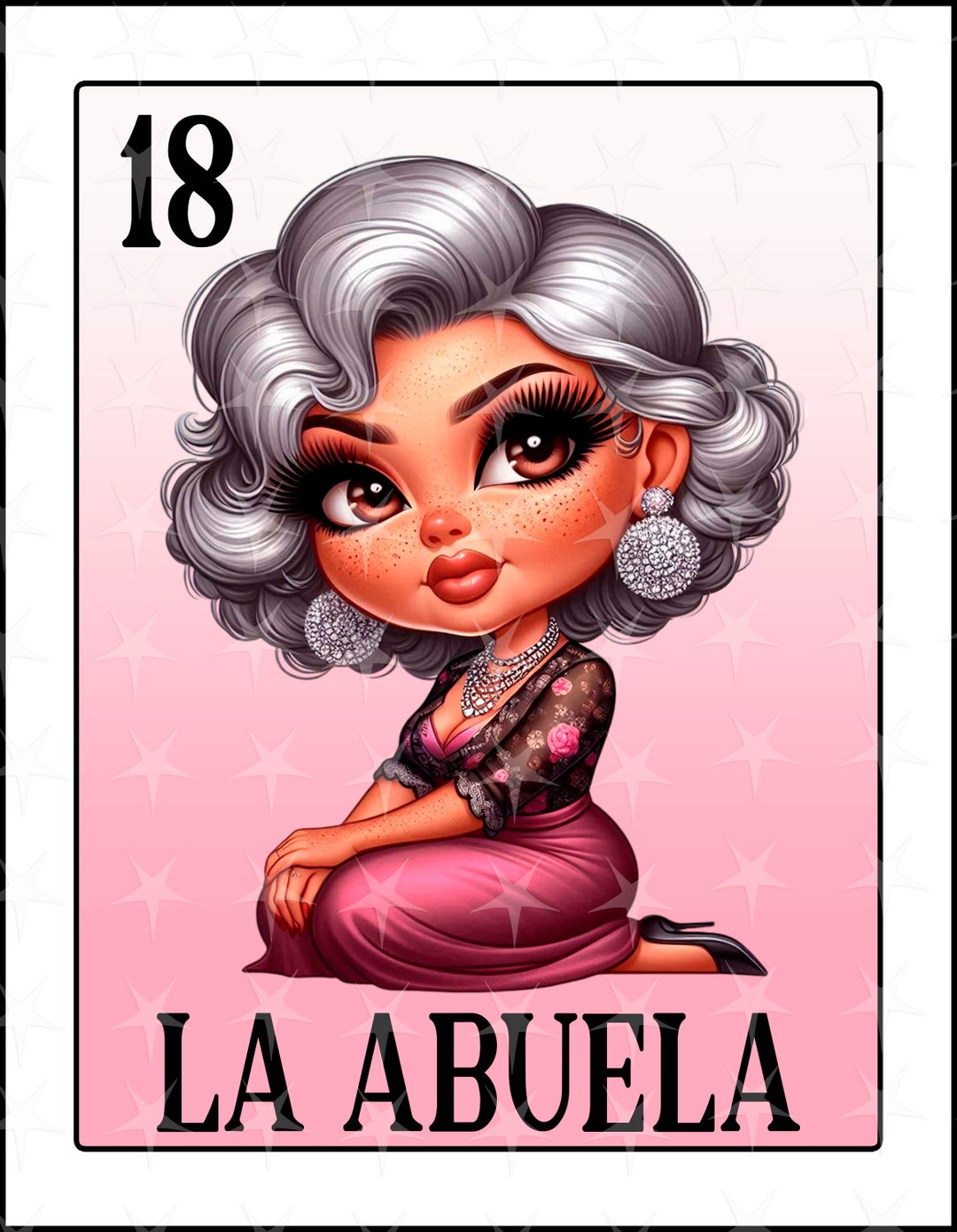 La Abuela Loteria Card: Spanish Sublimation Design (PNG Digital ...