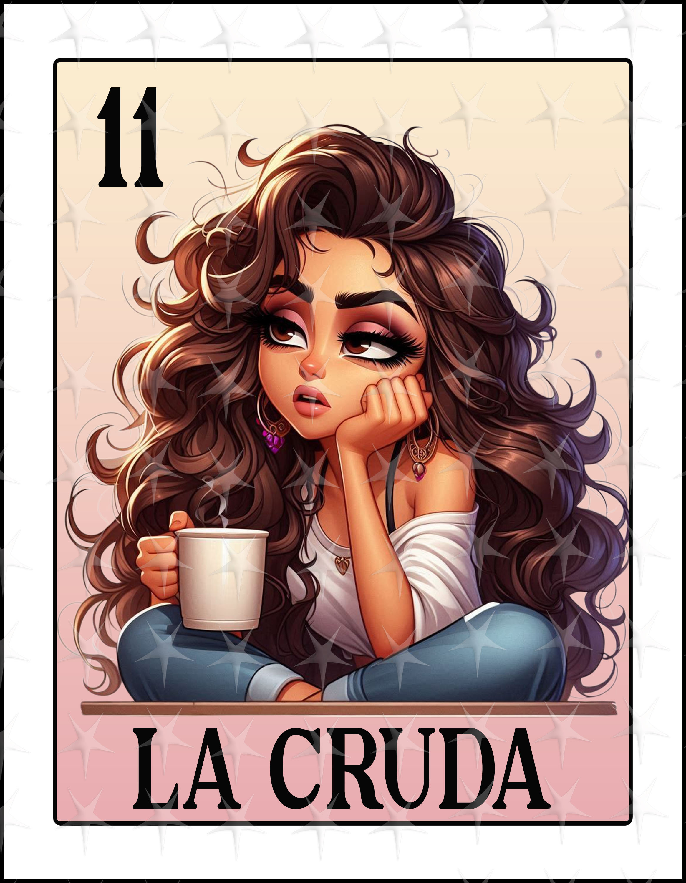 Loteria Card En Espanol, Sublimation Design, La Cruda Chibi Girl Png ...