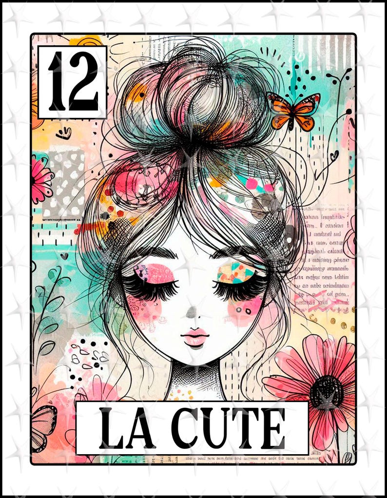 Loteria Card En Español, Sublimation Design, La Cute Design PNG ...