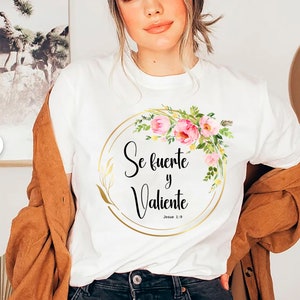 Spanish Bible Sublimation Design, Se Fuerte Y Valiente, Digital ...